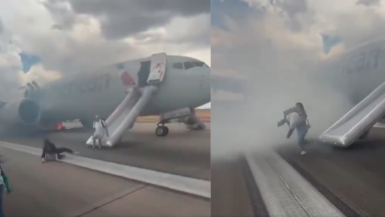 ರನ್‌ವೇಯಲ್ಲಿ ವಿಮಾನಕ್ಕೆ ಹೊತ್ತಿಕೊಂಡ ಬೆಂಕಿ, ಎಮೆರ್ಜೆನ್ಸಿ ಡೋರ್‌ನಿಂದ ಜಿಗಿದ ...