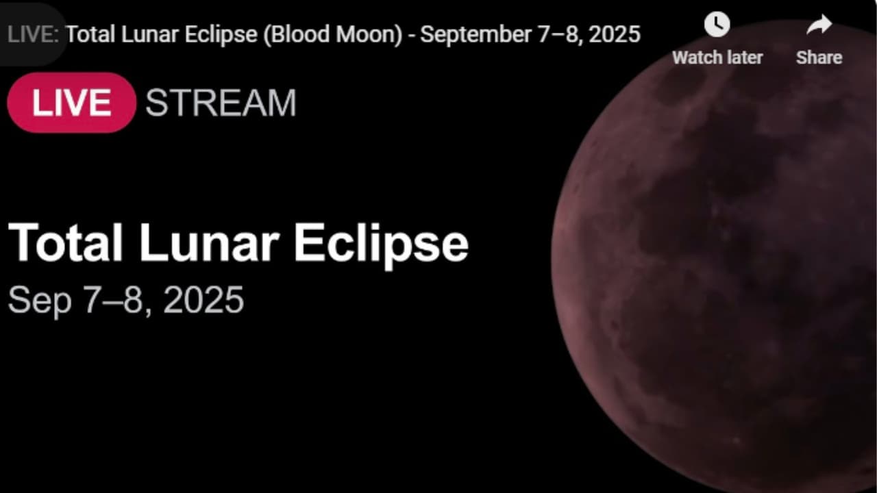 Lunar Eclipse 2025 Live Streaming: साल का आखिरी चंद्र ग्रहण यहां देखें लाइव | Lunar Eclipse 2025 ...