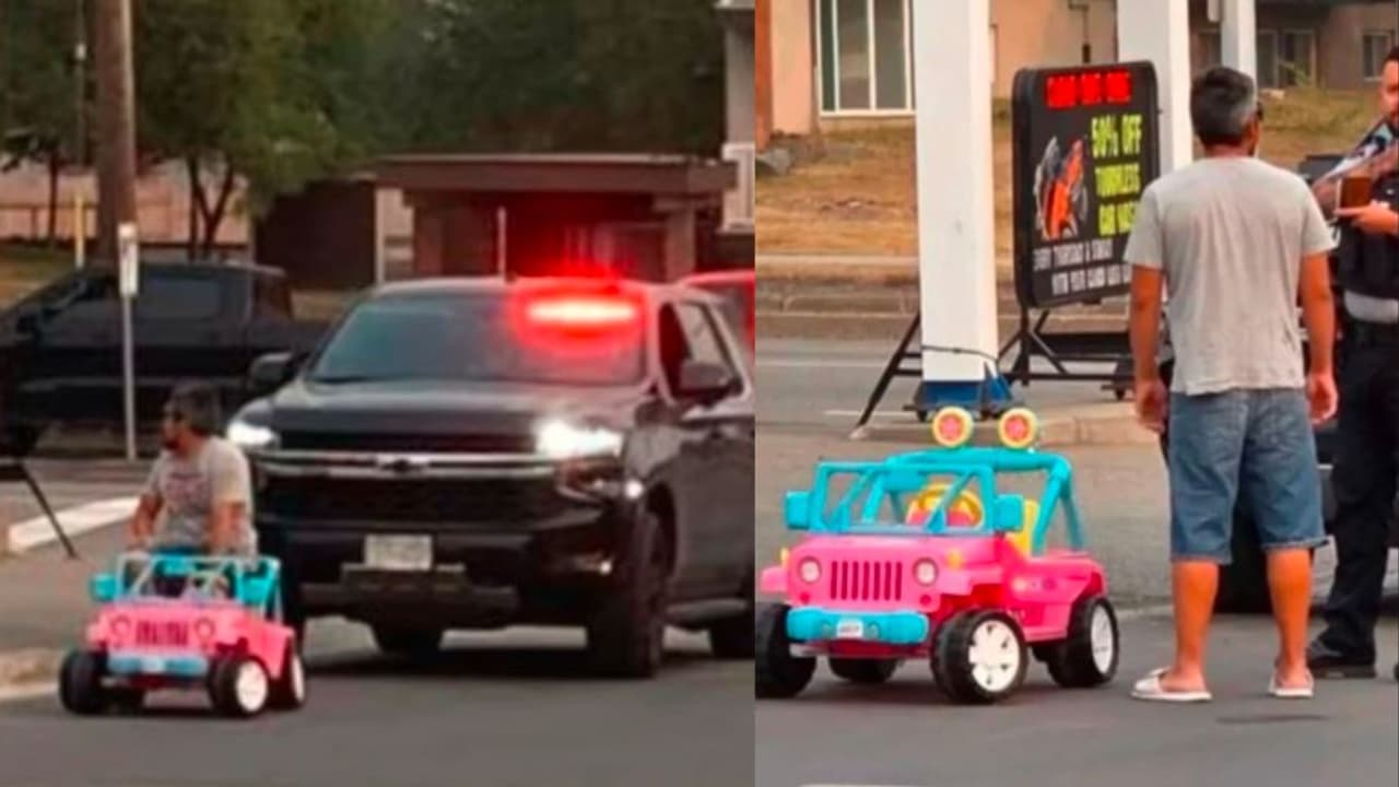 ಕುಡಿದ ಮತ್ತಿನಲ್ಲಿ ಮಕ್ಕಳ ಆಟಿಕೆ ಜೀಪನ್ನು ಟಾರ್‌ ರಸ್ತೆಯಲ್ಲಿ ಓಡಿಸಿದವನನ್ನು ...