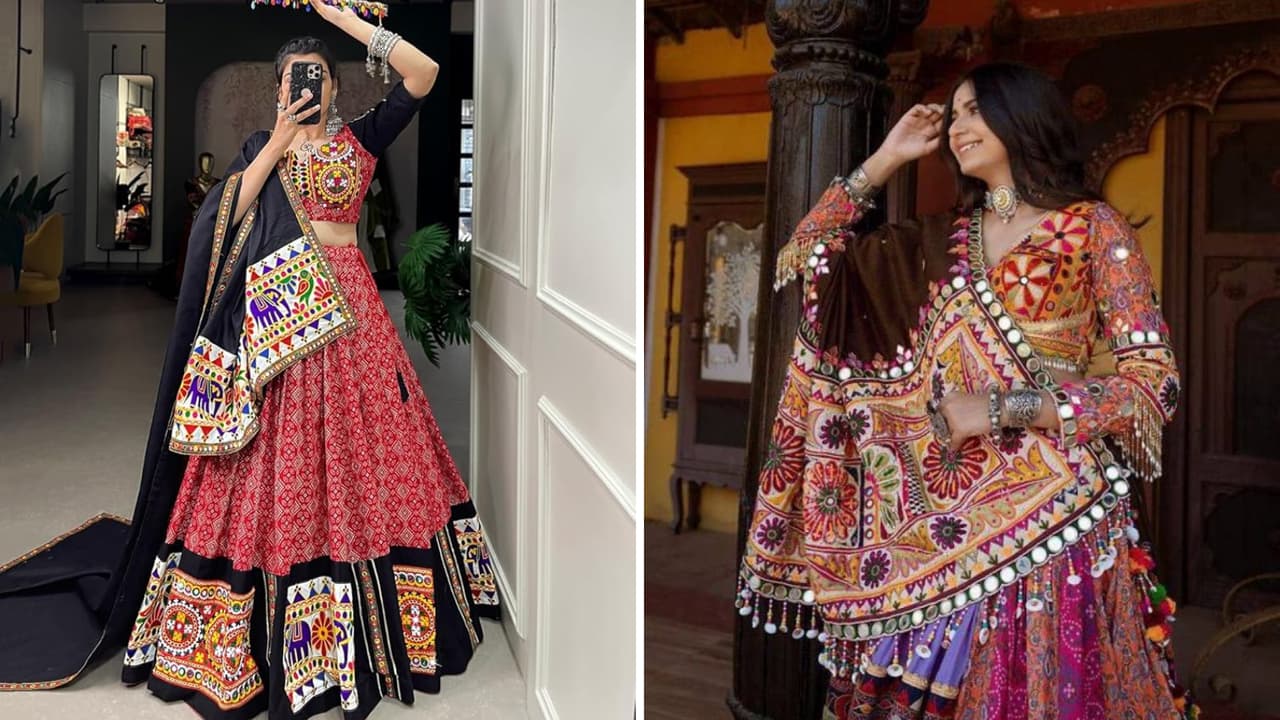 Garba Night Look : जुन्या लेहंग्याला द्या नवा ट्विस्ट, मिरर-लेसने अशी ...