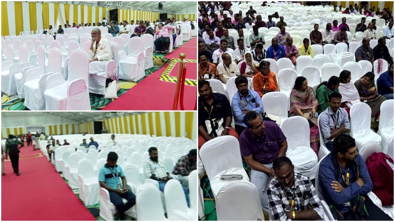 Sabarimala : കാട് ഇളക്കി പ്രചരണം നടത്തിയിട്ടും ആളില്ലാതെ പമ്പയിലെ ആഗോള ...