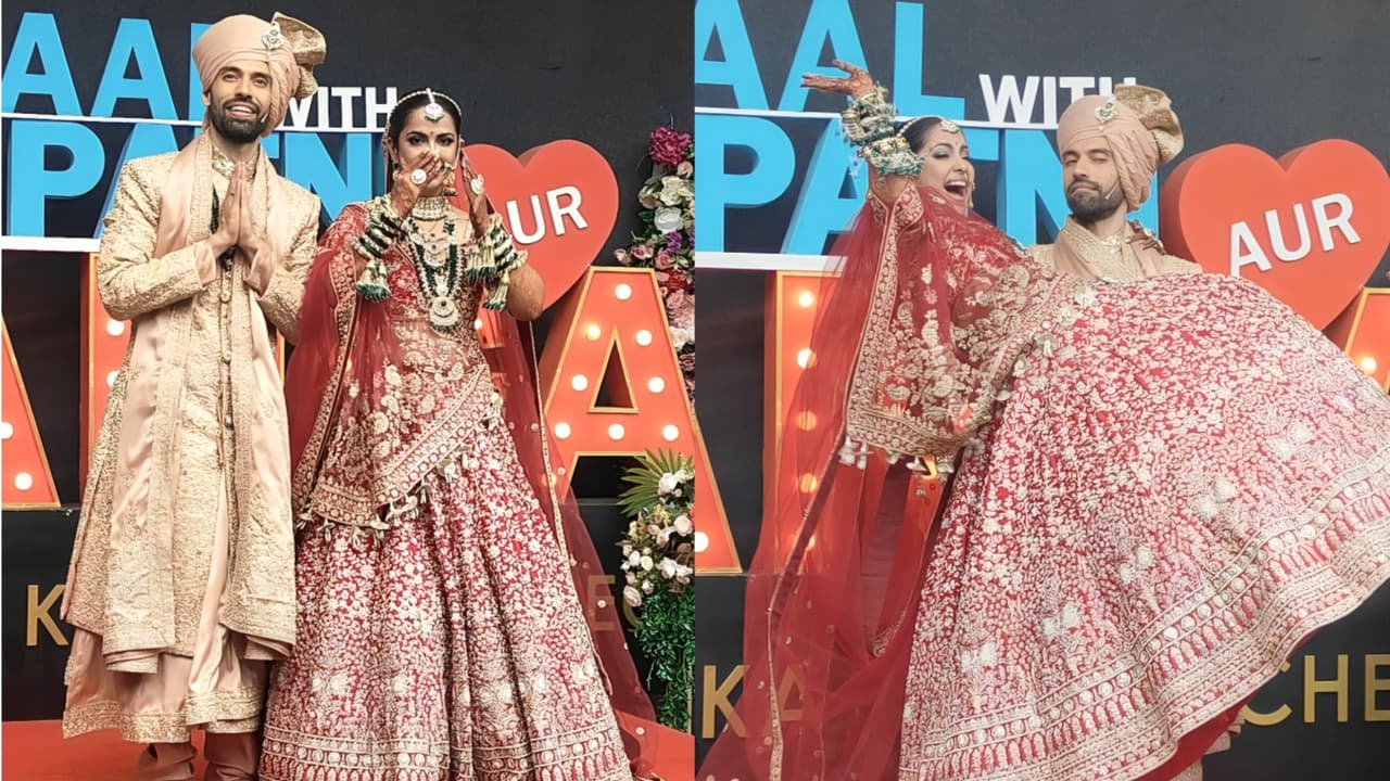 हुस्न परी बन पति संग मारी अविका गौर ने एंट्री, रेड ब्राइडल लहंगे में ...