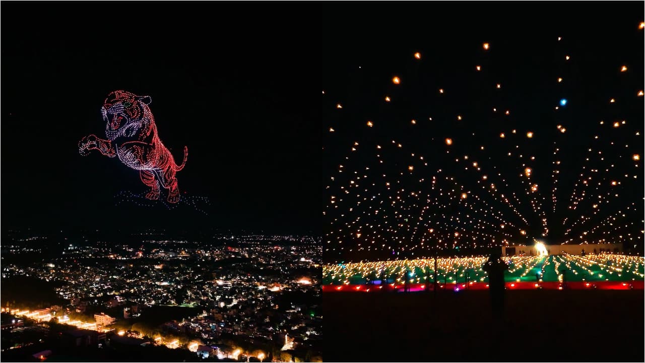 Guinness Record Tiger Artwork in Stunning Drone Show Goes Viral (Watch ...