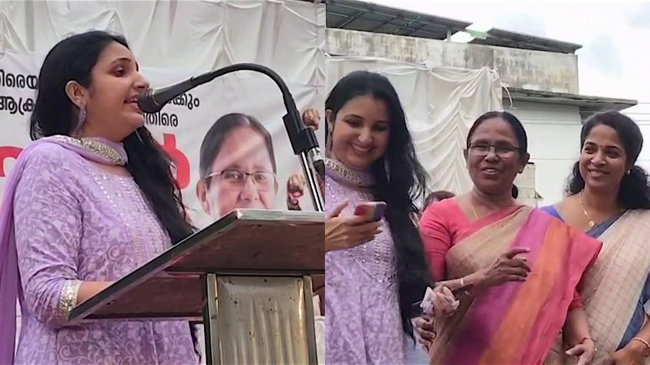 നടി റിനി ആൻ ജോർജ് സിപിഎം വേദിയിൽ KJ Shine welcomes actress Rini Ann ...