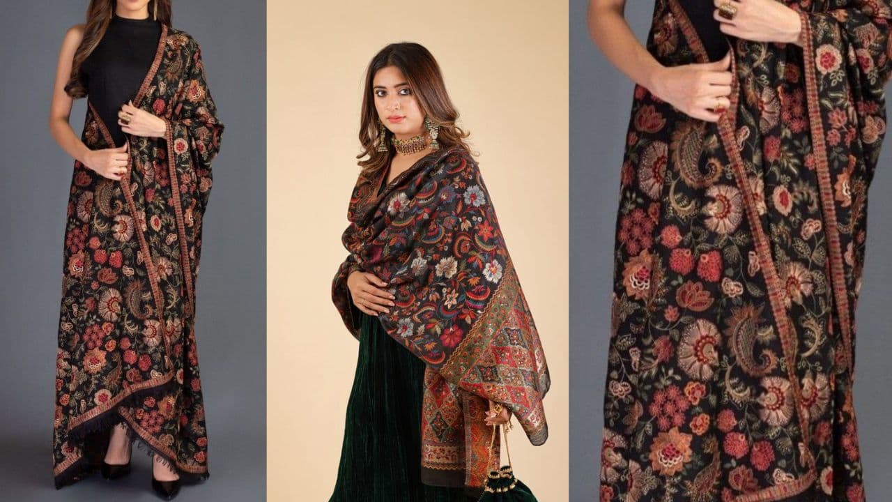 Pashmina Shawl Design: पश्मीना शॉल की शानदार डिजाइन, साड़ी-सूट संग ओढ़ ...