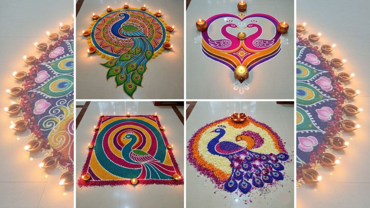Mor Rangoli Design: मोर के बिना अधूरी है दिवाली की रंगोली, देखें 10 ...