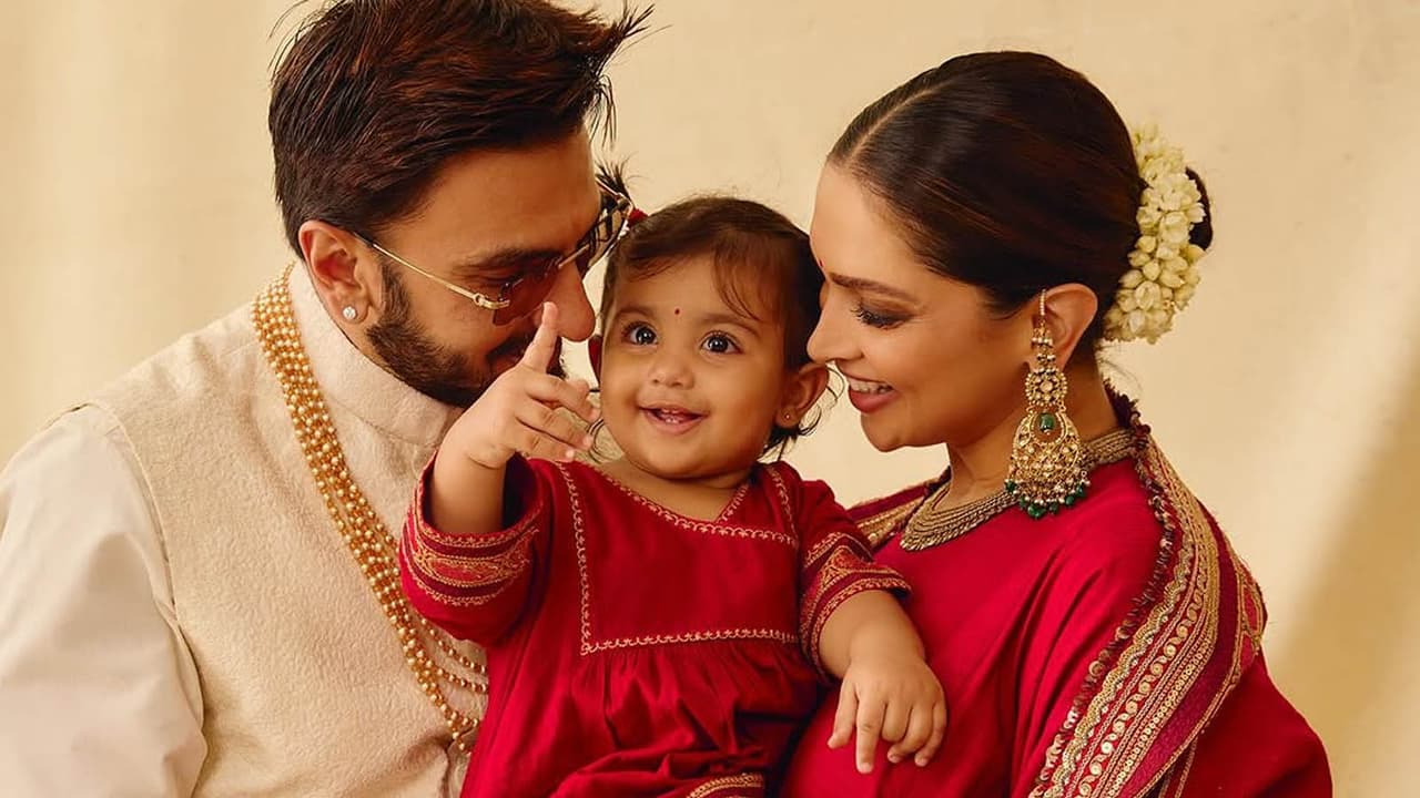 PHOTOS: Deepika Padukone, Baby Dua In Sabyasachi Outfits; Ranveer Singh Dons Classic Bandhgala ...