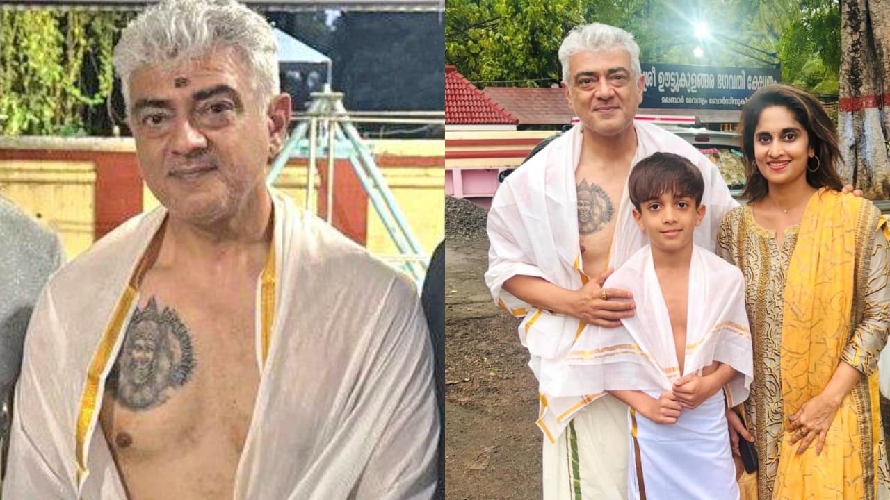 മുണ്ടുടുത്ത് തനി നാടൻ ലുക്കിൽ അജിത്ത്, ഒപ്പം ശാലിനിയും; പാലക്കാട് ...