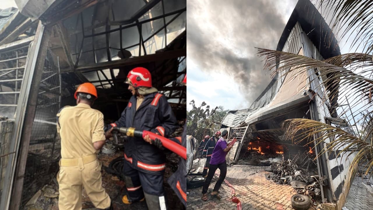 Malappuram fire accident news| മലപ്പുറം മച്ചിങ്ങലിൽ കാർ സ്പെയർ പാർട്‌സ് ...