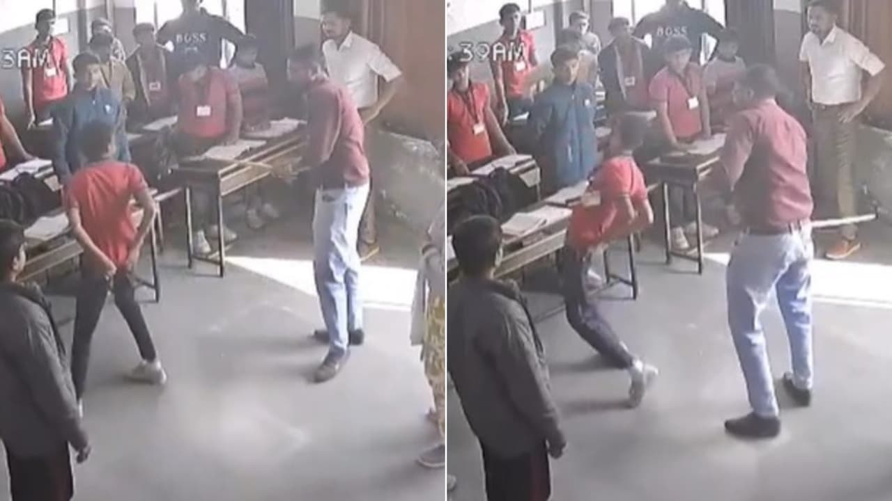 Viral Video Shows Gujarat School Teacher Beating Class 8 Student with ...
