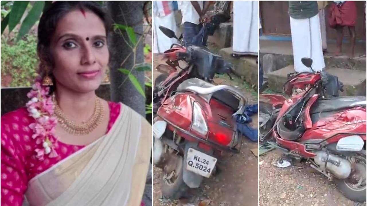 ബന്ധുവിനെ റെയിൽവേ സ്റ്റേഷനിൽ വിട്ട് മടങ്ങവേ ടോറസ് ലോറി സ്കൂട്ടറി ...