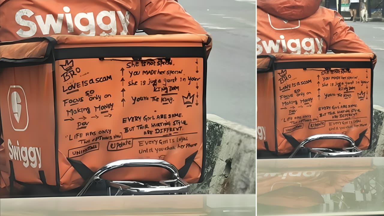 Swiggy Rider's Handwritten Messages On Delivery Bag Go Viral, Spark ...
