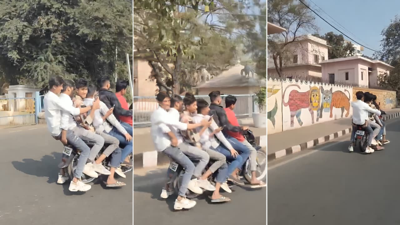 Shocking Video Shows Seven Riders on One Motorcycle in Madhya Pradesh's ...