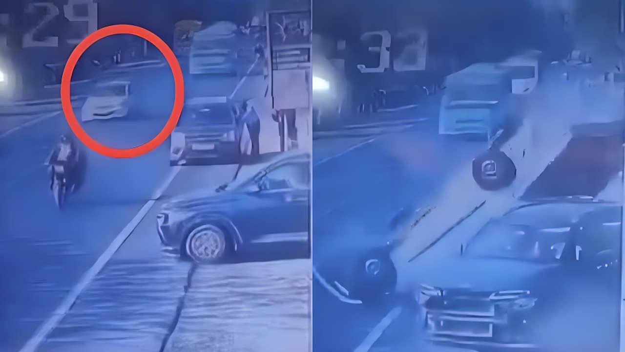 CCTV Captures Fatal High-Speed Car Crash Outside Restaurant in UP's ...