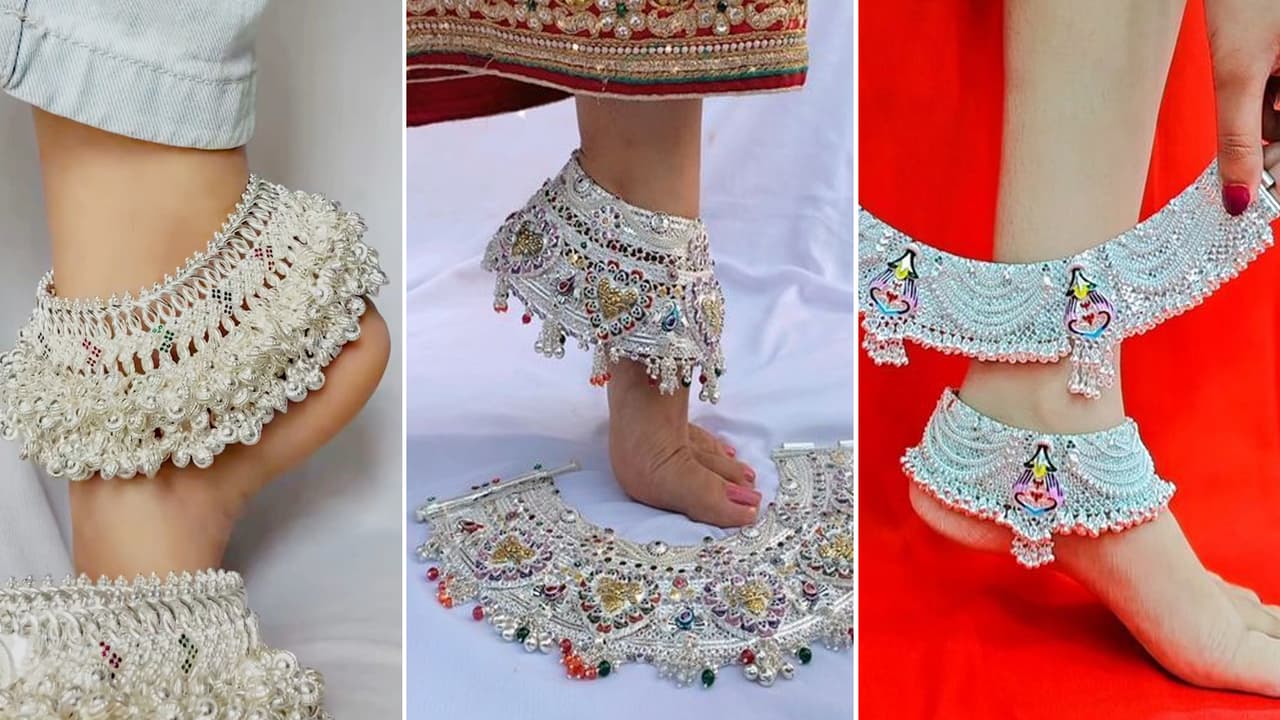 Ghungroo Pajeb Silver Designs: भारी हैंडमेड घुंघरू पाजेब, नई बहू सेव ...