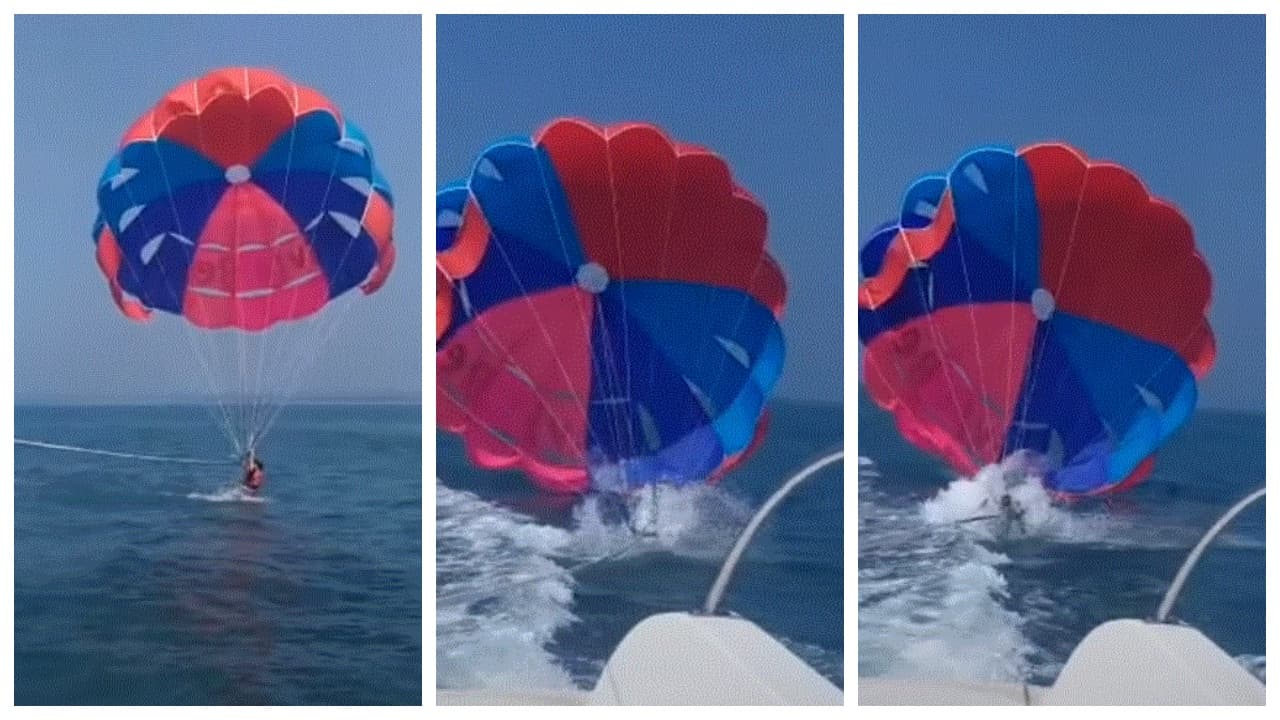 Goa Viral Video: Parasailing Turns Scary as Woman Nearly Chokes on ...