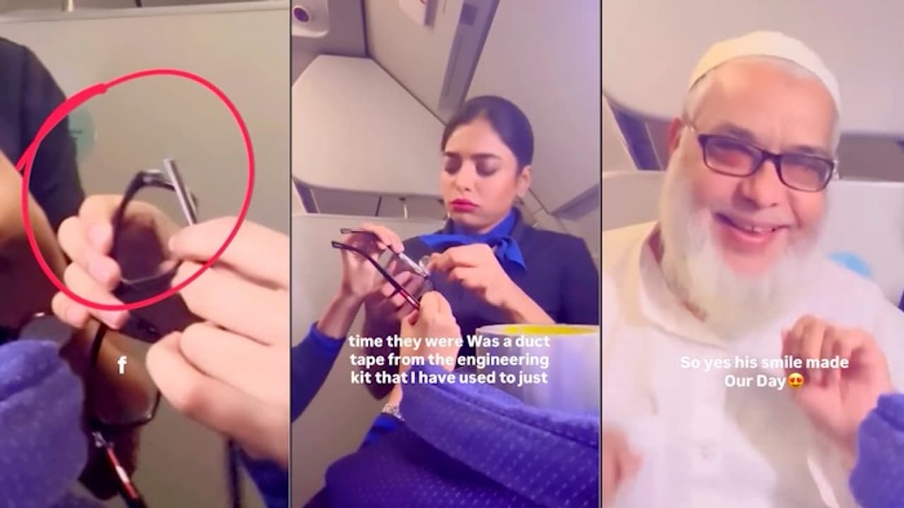 Viral Video | IndiGo Crew Repairs Glasses Using Nail Glue On Flight ...