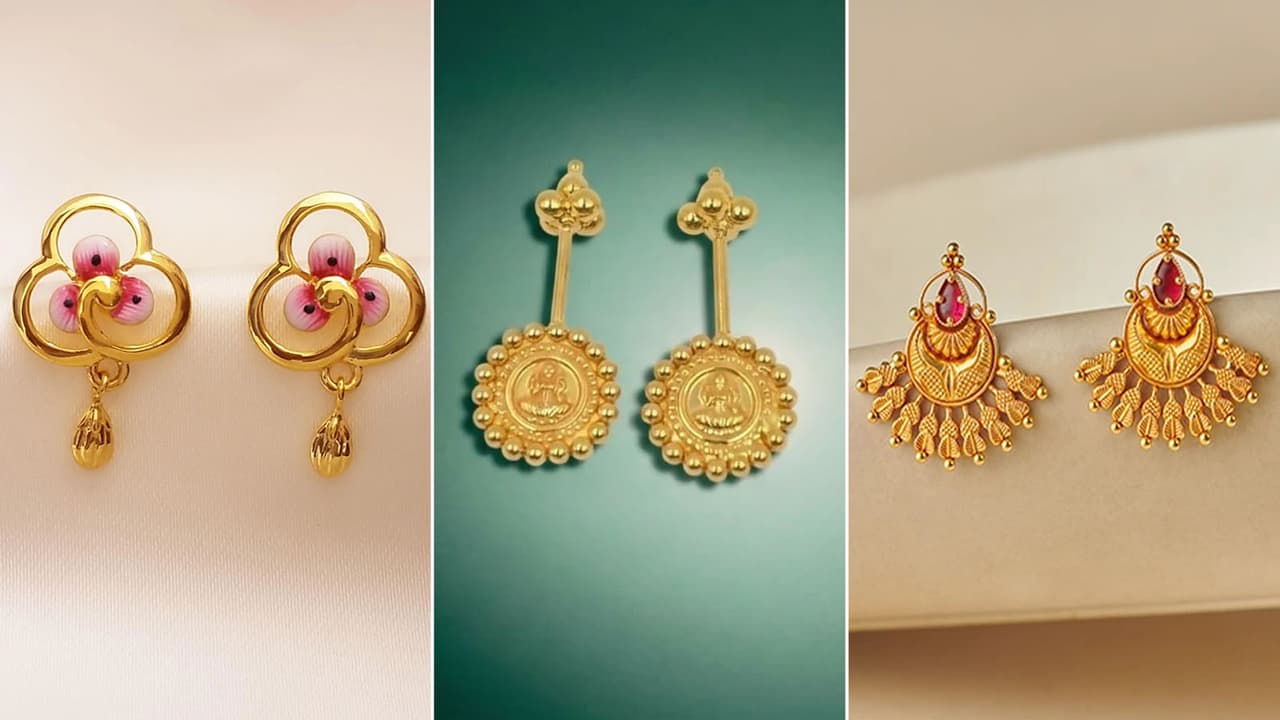 Earring Gold Tops: 40+ में पहनें गोल्ड स्टड, टॉप्स के ईजी टू वियर 5 ...