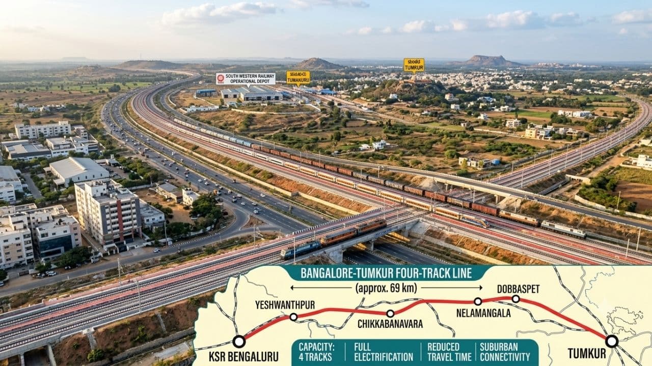 ₹6,000 Crore Bengaluru–Tumakuru Four-Lane Railway Project Plan Ready ...