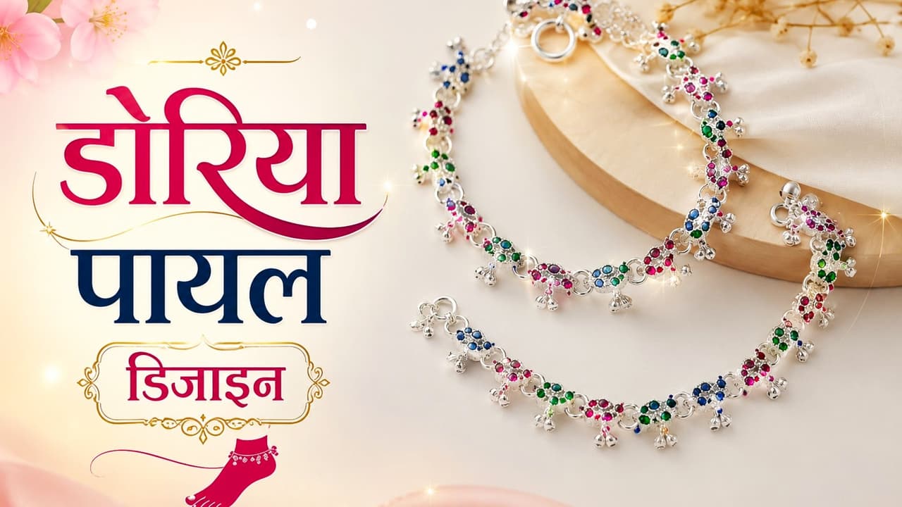 Silver Anklet Chandi Payal: डोरिया चांदी की पायल, मीनाकारी झांझर डिजाइन ...