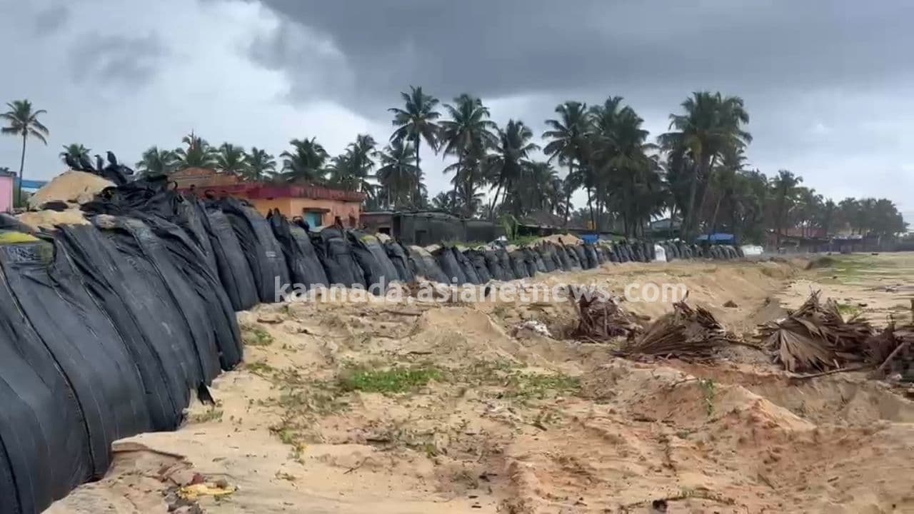 Mangaluru Sea Erosion: Sandbags Installed at Meenakaliya Beach Near ...