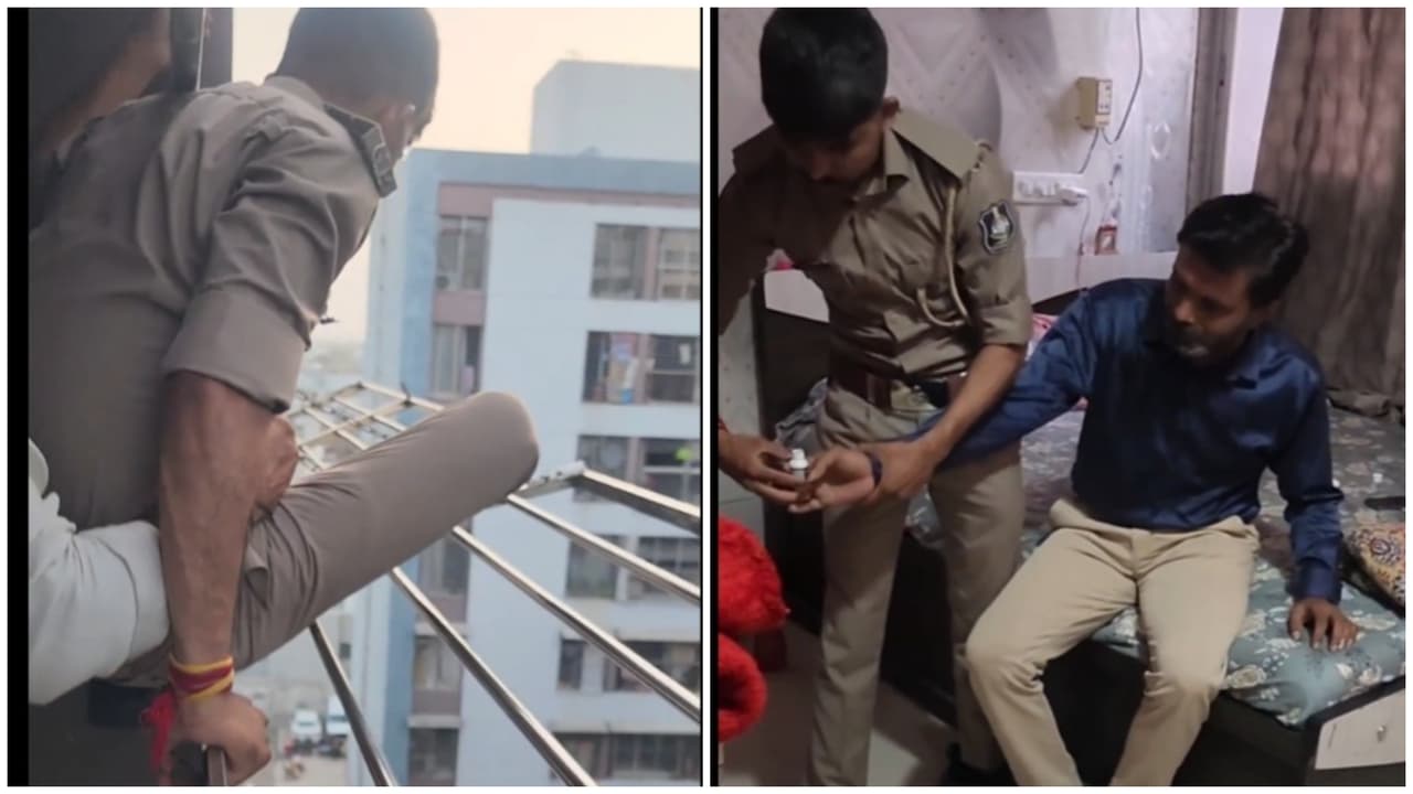 Surat Cop Risks Own Life, Scales 7th-Floor Grille To Save Man ...
