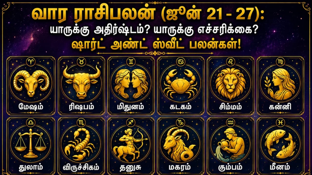 Weekly Horoscope: வார ராசிபலன் (ஜூன் 21 - 27): மேஷம் டூ மீனம்.. ஷார்ட் ...