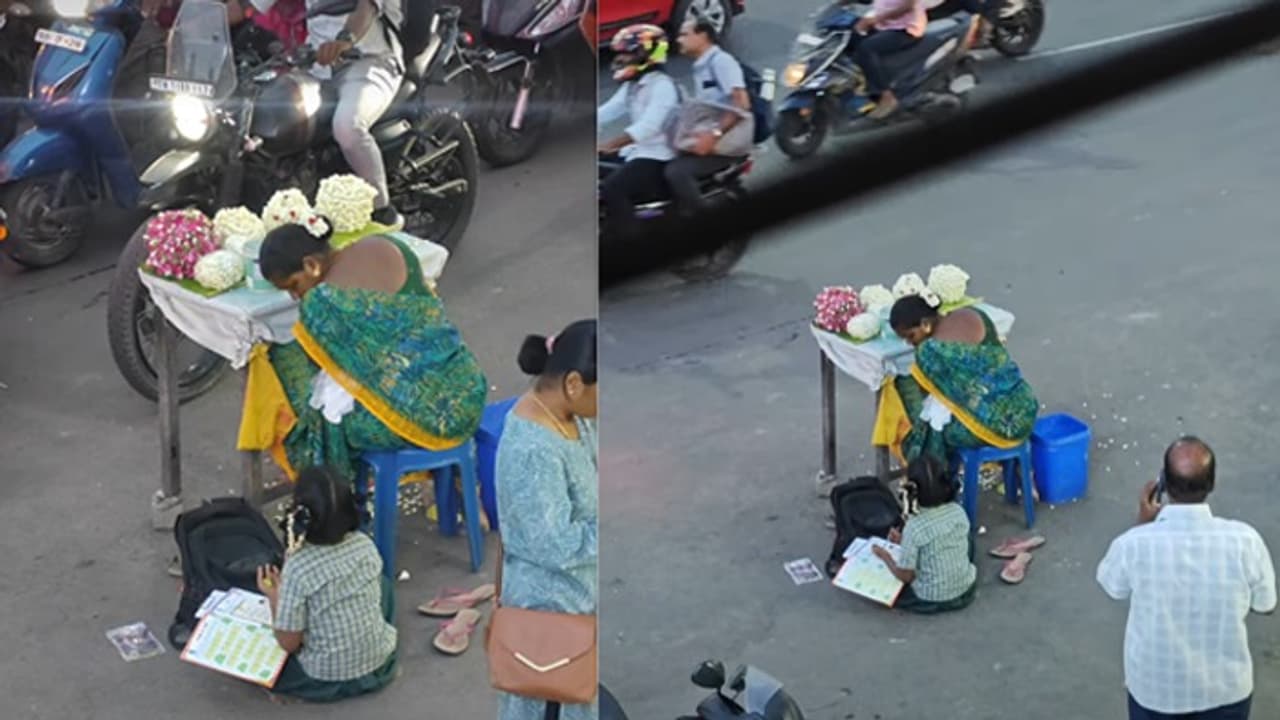Chennai Girl Studies Under Streetlight As Mother Sells Flowers ...