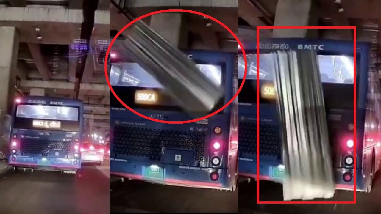Bengaluru: Iron Sheet Falls From Metro Site Onto BMTC Bus, Raises ...
