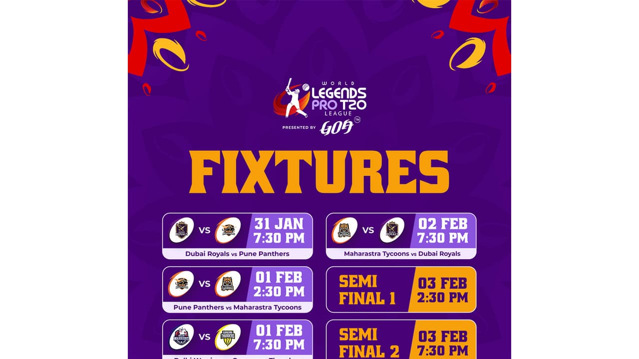 World Legends Pro T20 League: Full schedule, squads announced | Asianet ...