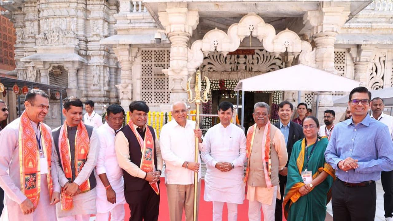 Gujarat CM Bhupendra Patel prays at Ambaji, lays foundation for ...