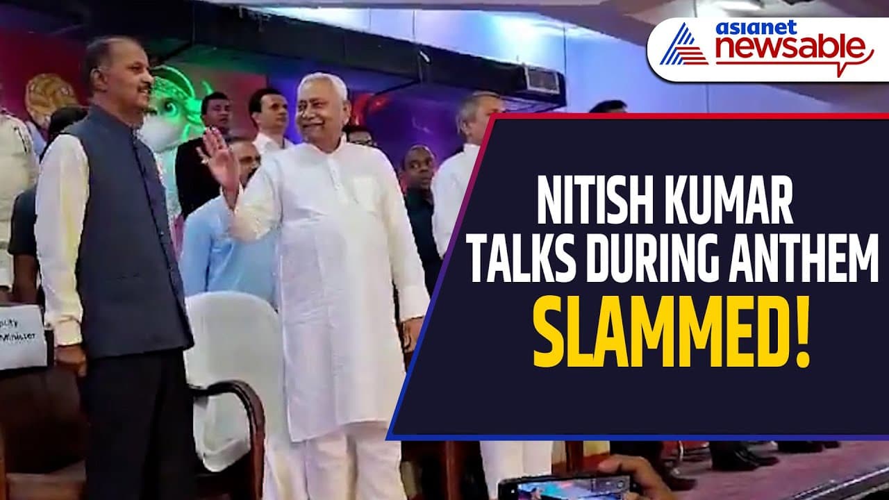 Nitish Kumar Caught Talking & Laughing During NATIONAL ANTHEM; Video ...