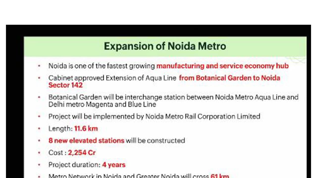 Noida Metro Aqua Line Extension Gets Union Cabinet Nod for Better NCR ...
