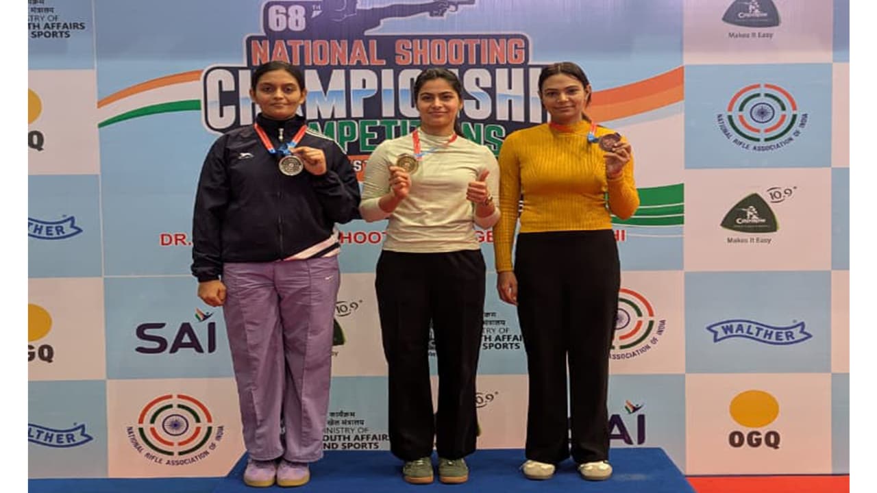 Manu Bhaker, Simranpreet Kaur Brar win gold at 68th NSCC pistol event ...