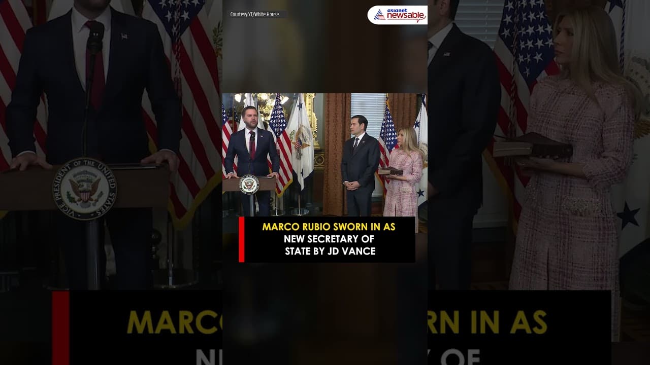 Marco Rubio Sworn in as NEW US Secretary of State by JD Vance | Watch ...