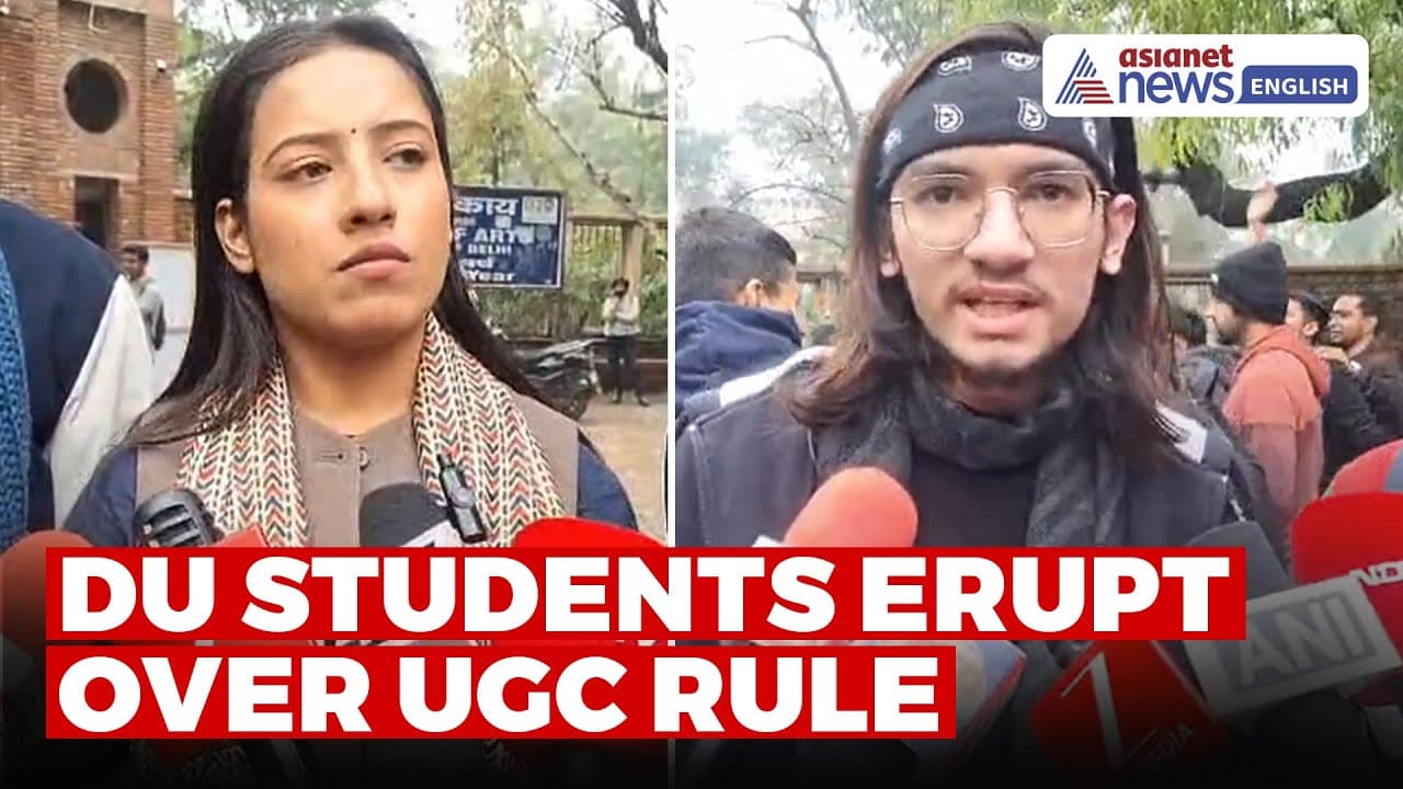 UGC New Rule Sparks Student Protest at DU North Campus | Asianet Newsable
