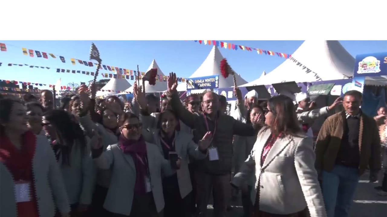 Shimla: Hundreds of women perform Nati, folk dances at Winter Carnival ...