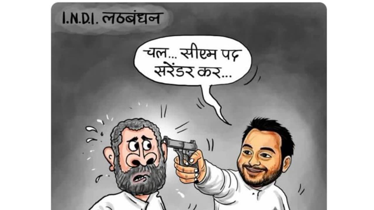 Bihar Elections: BJYM cartoon shows Tejashwi with gun; PM Modi attacks ...