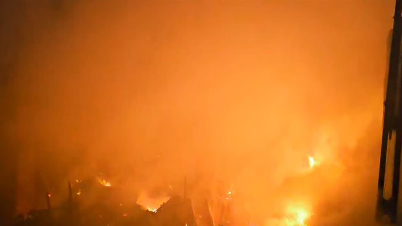 Massive fire breaks out near Vignan College in Telangana's Medchal ...