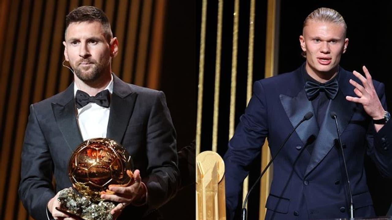 'Haaland robbed': Fans fume after Argentina hero Lionel Messi beats Man City star to win 8th ...