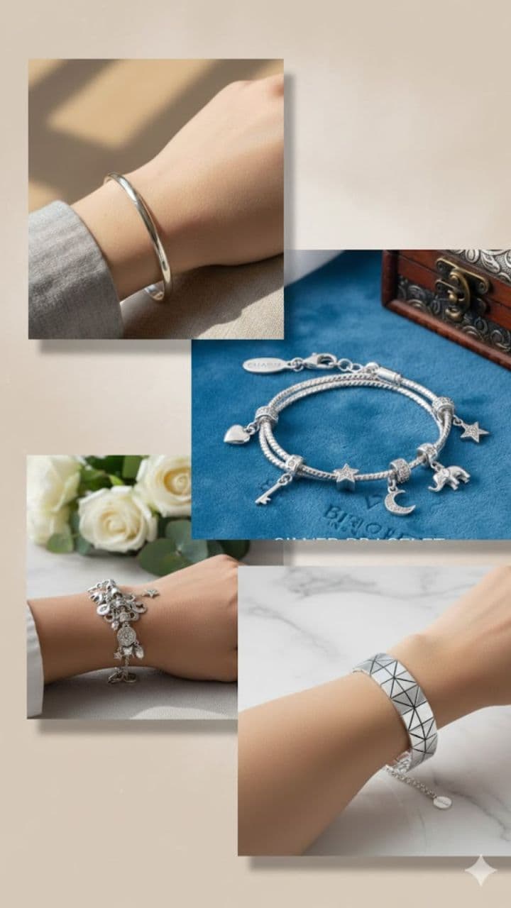 Sleek Silver Bracelet: सिल्वर स्लीक ब्रेसलेट की 5 डिजाइन, मां-बेटी पहनें बदल-बदलकर | 5 Silver ...