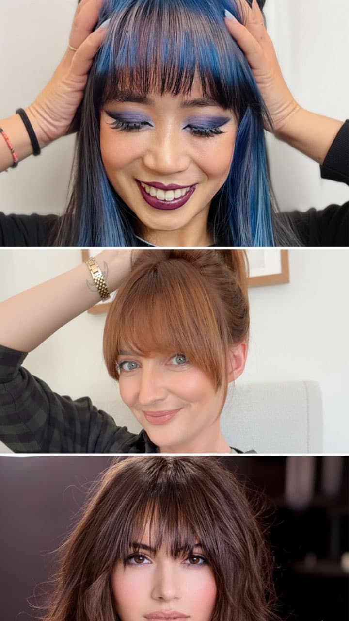 Bangs Hair: चौड़े माथे+लंबे फेस पर खूब जचेंगी बैंग्स हेयर स्टाइल ...
