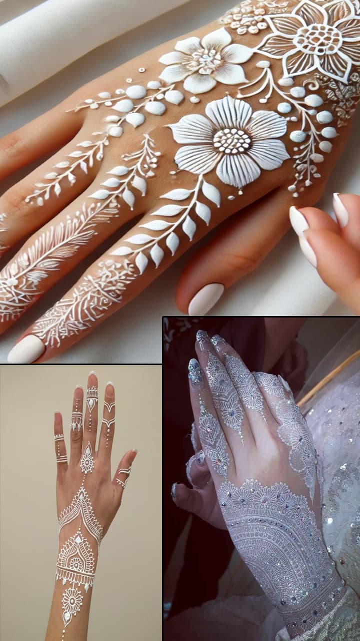 White Mehndi: इस ईद लाल नहीं बैंक हैंड पर लगाएं सफेद मेहंदी, हिना का ...