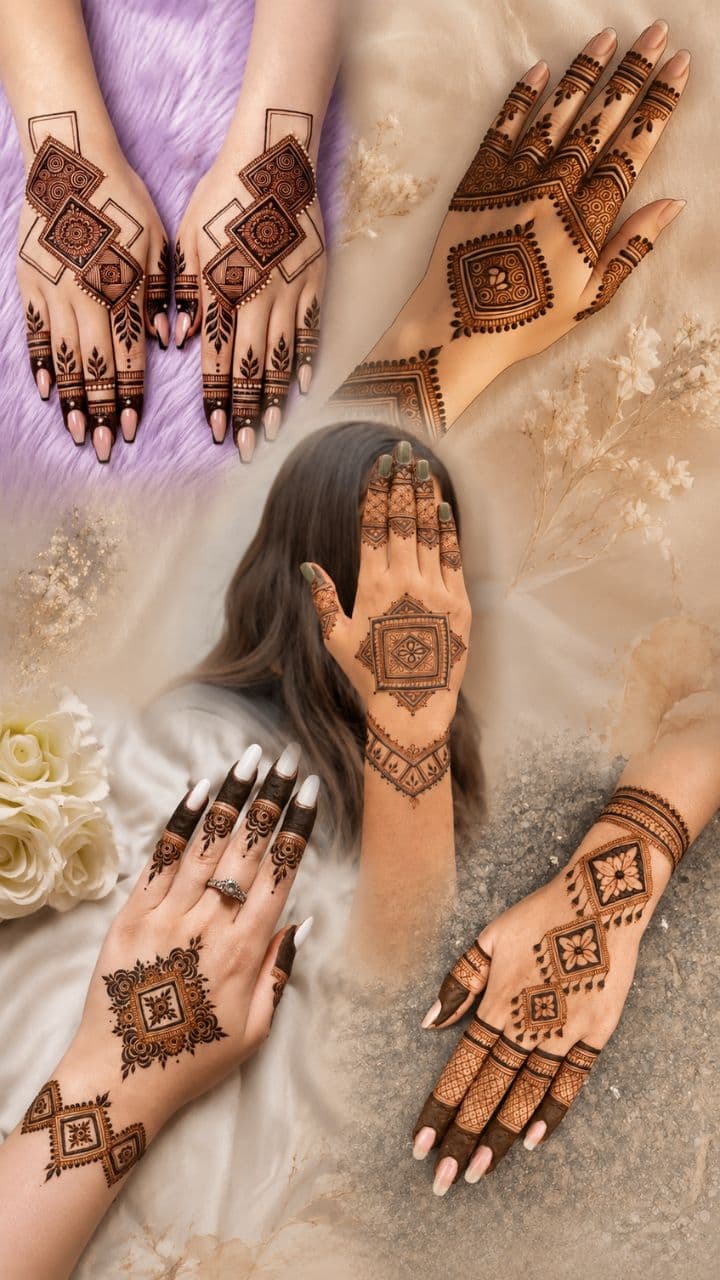 Square Mehndi Designs: 10 Easy Patterns For A Pro Look Instantly ...