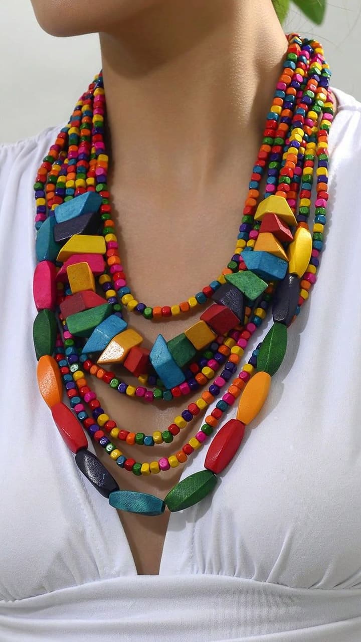 Wood Necklace: ಎಲ್ಲ ಡ್ರೆಸ್‌ಗೂ ಮ್ಯಾಚ್ ಆಗುವ 7 ಕಲರ್‌ಫುಲ್ Wood Necklace 150 ...